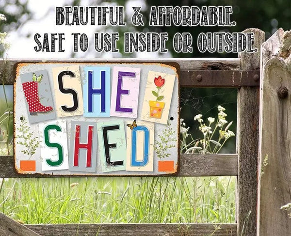 She Shed Metal Sign for Gardeners Made in the USA – The Pink Pigs