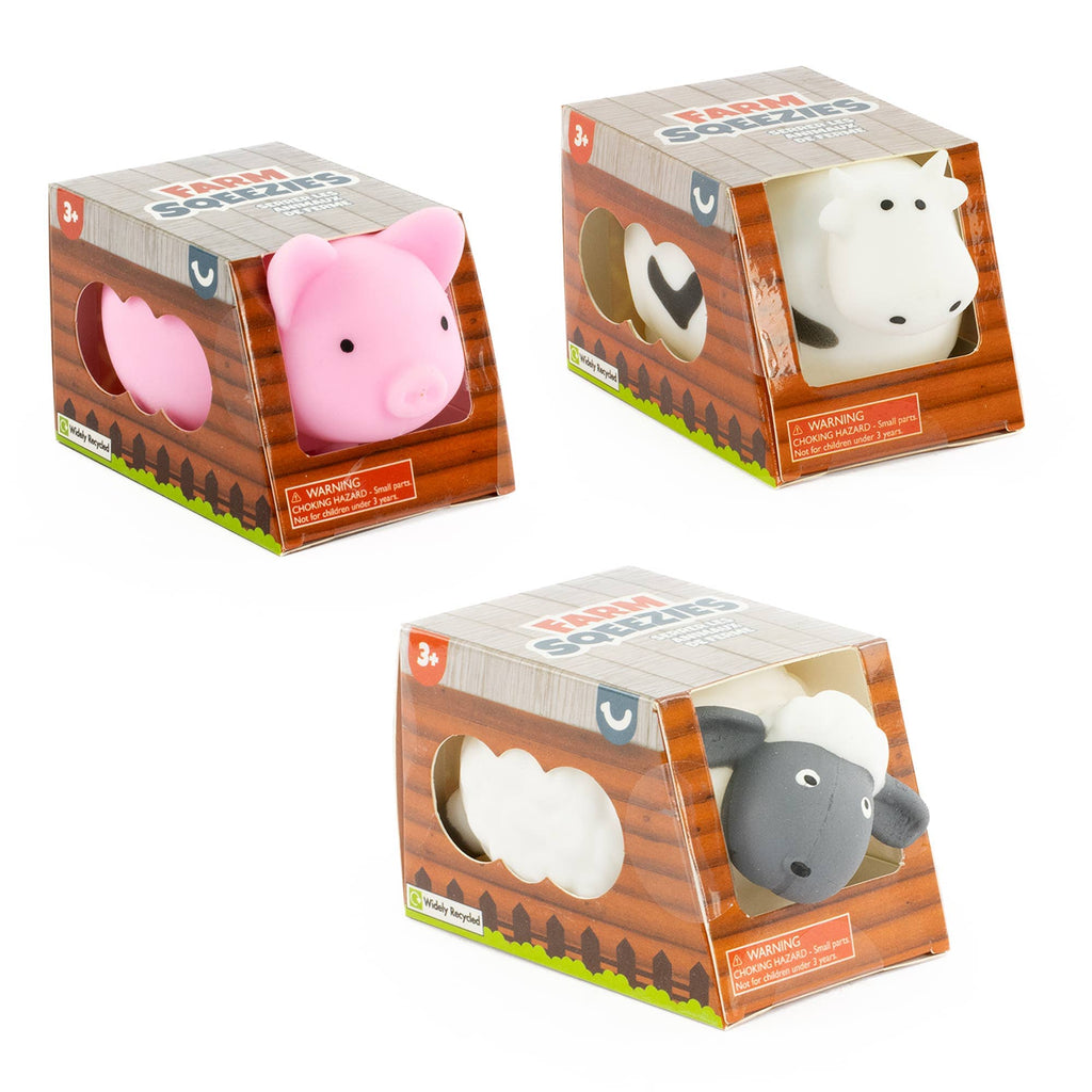 Farm Squeezies Squishy Pig, Cow or Sheep Fidget Toy – The Pink Pigs
