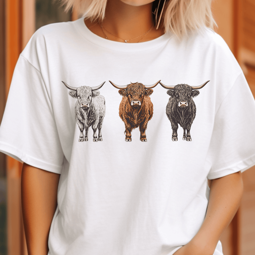 Three Amigos Highland T Shirt for the Cow Lovers – The Pink Pigs