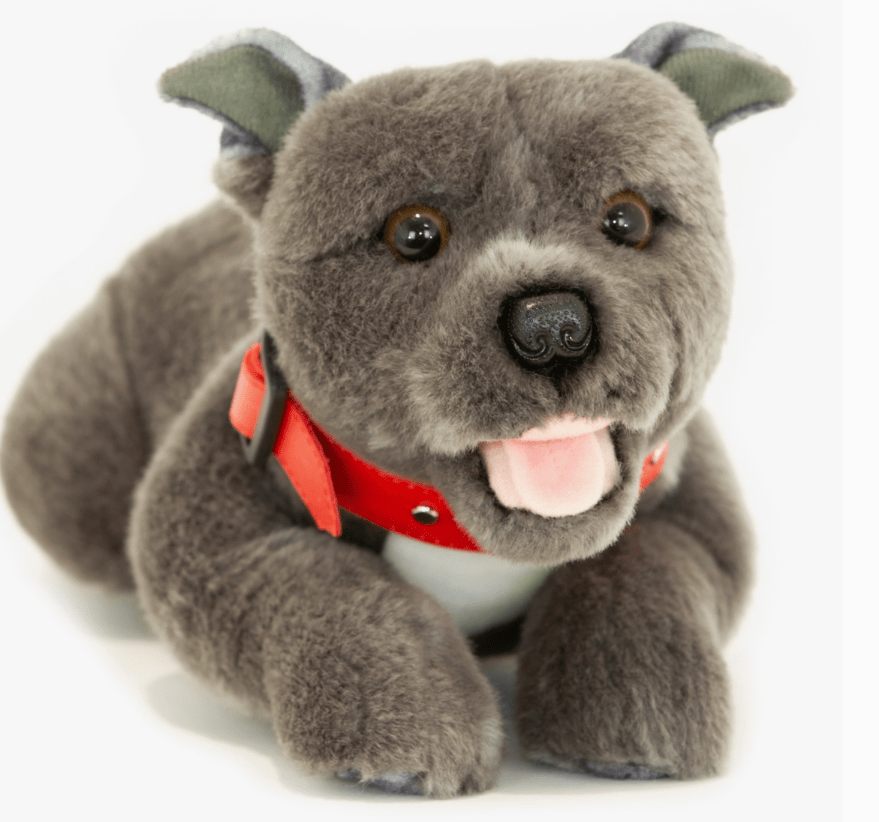 Saffordshire Pit Bull Terrier Plush Dogs-Red, Blue, Black Lifelike Det ...