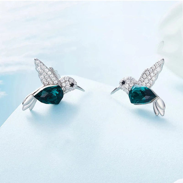 Hummingbird Jewelry Swarovski Crystal and Sterling Silver SET or ...