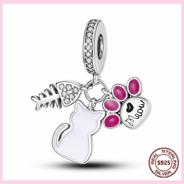 Cat Lovers Pandora Style Charm Collection Sterling Silver | Animal ...