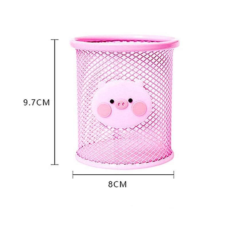 Pink Pig Pens & Wire Mesh Desk Accessory Pen Holder – The Pink Pigs