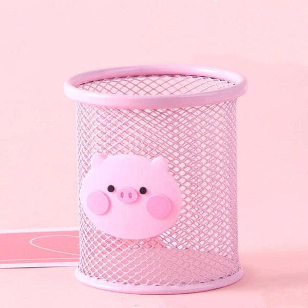 Pink Pig Pens & Wire Mesh Desk Accessory Pen Holder – The Pink Pigs