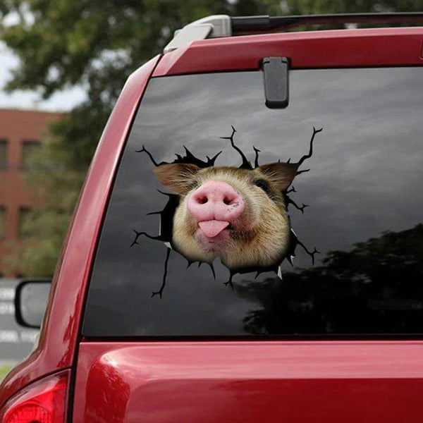 Pigs Breaking Out Car Sticker Decal for Window – The Pink Pigs