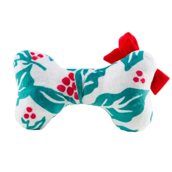 Happy Pawlidays! Med Christmas Plush Dog Bone Toys with Squeakers – The ...