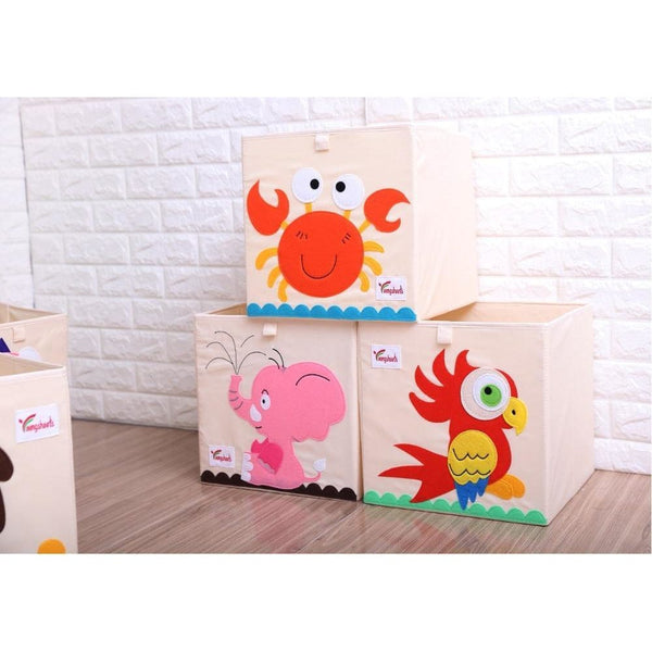 Kids Animal Storage Cubes Large with Lids Heavyweight Foldable | Animal ...