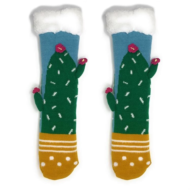 Cactus Hugs Plush Slipper Socks-Prickly on the outside, oh so soft on ...